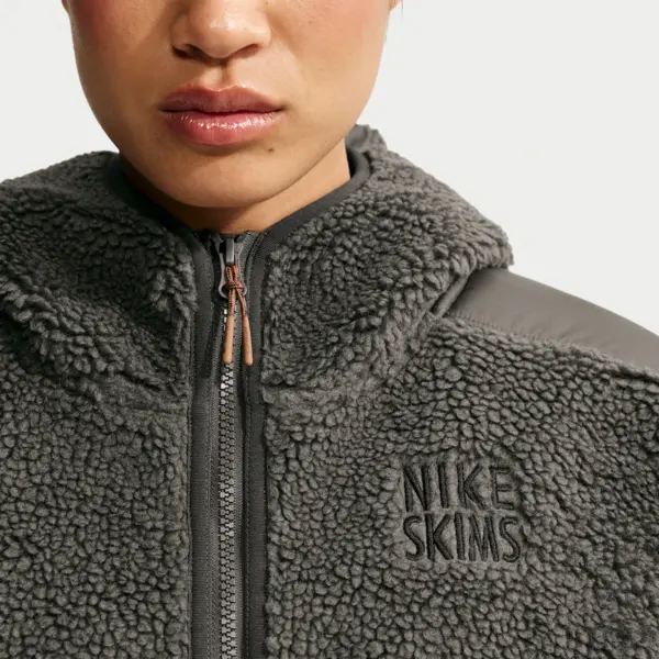 Nike Skims Sherpa Oversized Full-zip Hooded Jacket