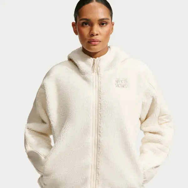 Nike Skims Sherpa Oversized Full-zip Hooded Jacket