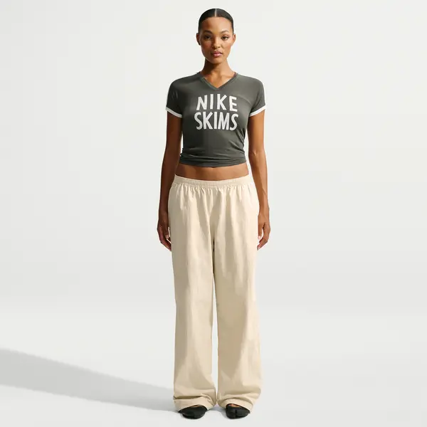 Nike Skims Stretch Knit V-neck Short-sleeve Top