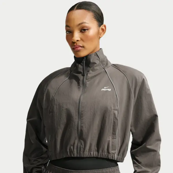 Nike Skims Crunchy Nylon Cropped Jacket - Grey