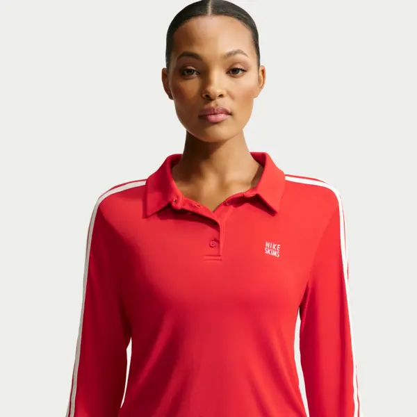 Nike Skims Stretch Knit Long-sleeve Polo Top