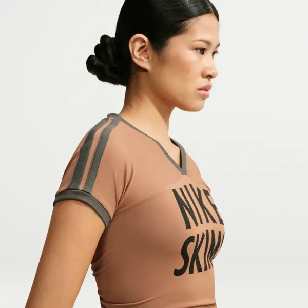 Nike Skims Stretch Knit V-neck Short-sleeve Top
