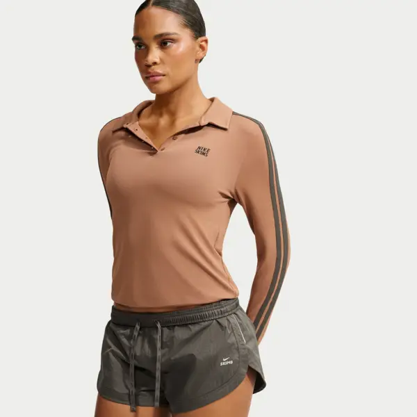 Nike Skims Stretch Knit Long-sleeve Polo Top