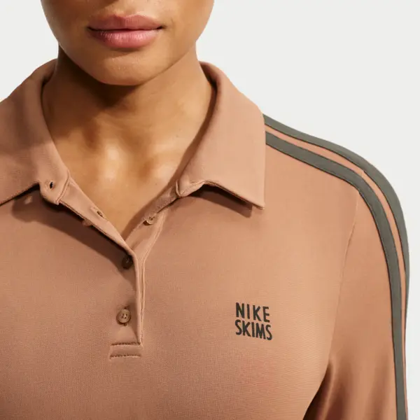 Nike Skims Stretch Knit Long-sleeve Polo Top