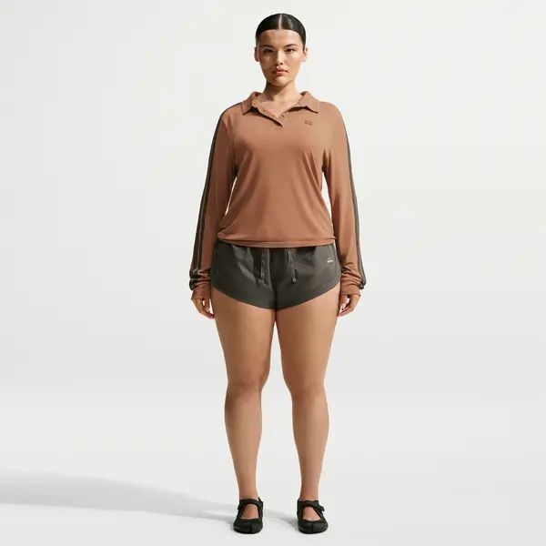 Nike Skims Stretch Knit Long-sleeve Polo Top