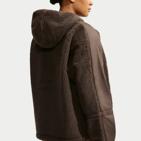 Nike Skims Sherpa Oversized Full-zip Hooded Jacket