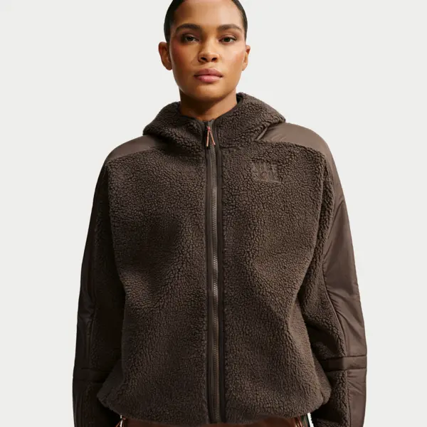 Nike Skims Sherpa Oversized Full-zip Hooded Jacket