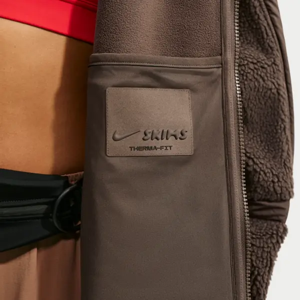 Nike Skims Sherpa Oversized Full-zip Hooded Jacket