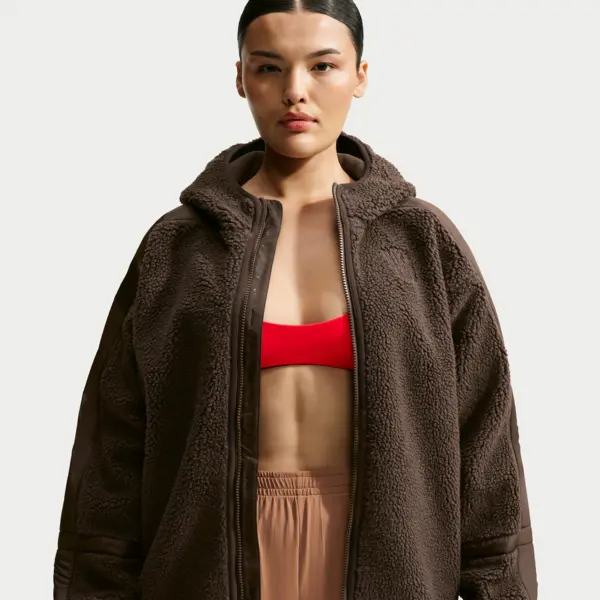 Nike Skims Sherpa Oversized Full-zip Hooded Jacket