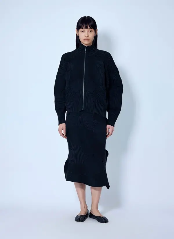 Issey Miyake Kone Kone Ribbed Knitted Jacket