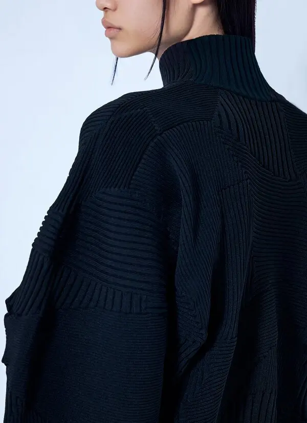 Issey Miyake Kone Kone Ribbed Knitted Jacket