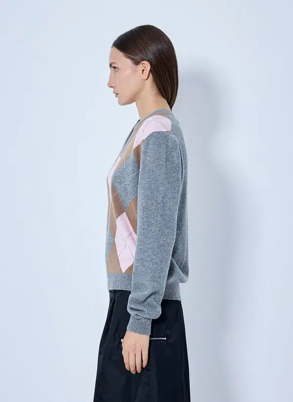 Prada Argyle V-neck Sweater