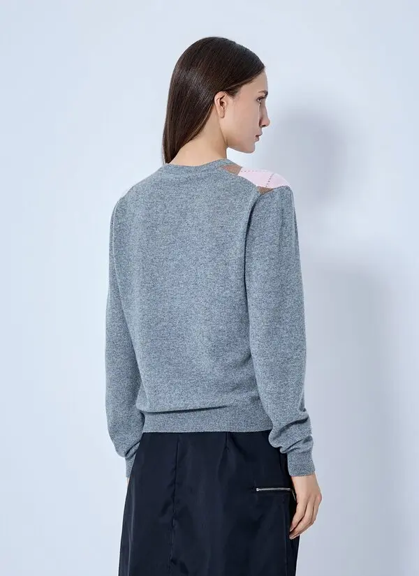 Prada Argyle V-neck Sweater