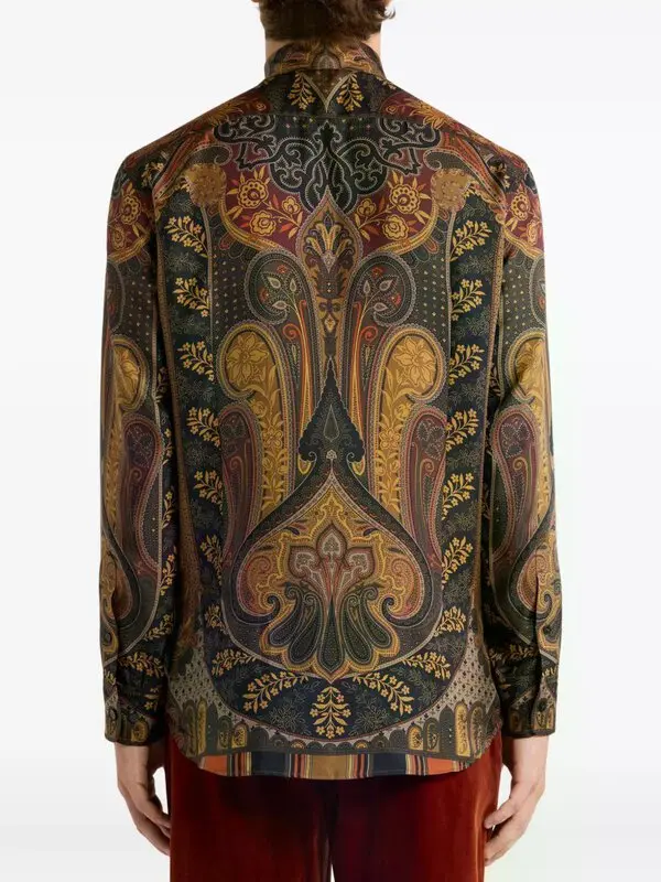 Etro Silk-twill Shirt With Placed Paisley-print