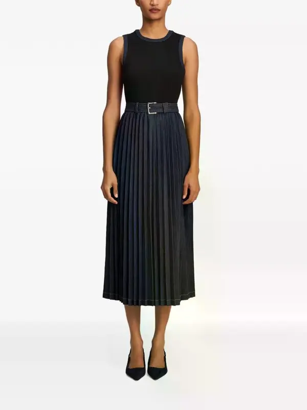 Cinq À Sept Crosby Pleated Midi Dress