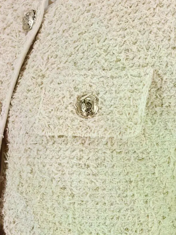 Balmain Button-up Tweed Jacket - Neutrals
