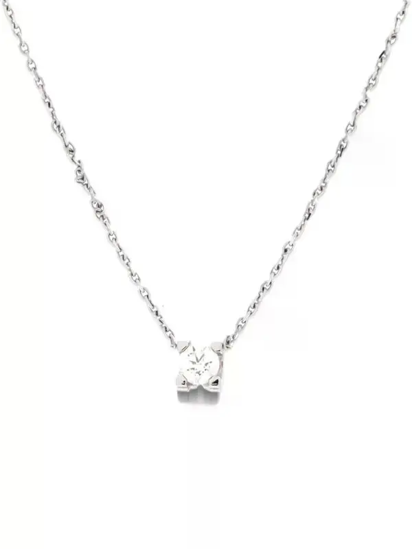 Cartier C De 18k White Gold And Diamond 0.20-0.29ct Necklace
