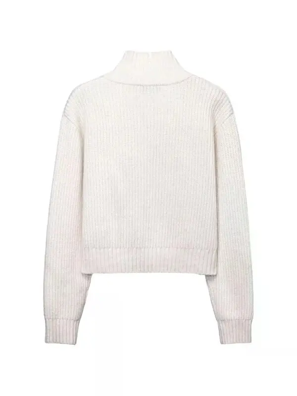 DUNST Ribbed-knit Button-up Sweater