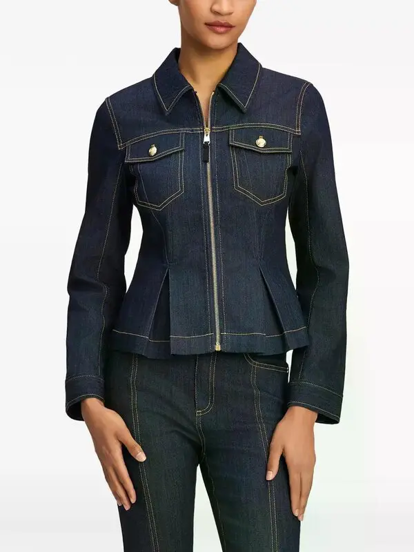 Cinq À Sept Kaiya Pleated Denim Jacket