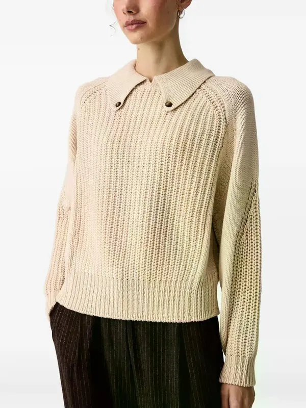 SESSUN Afang Button-detail Ribbed Sweater
