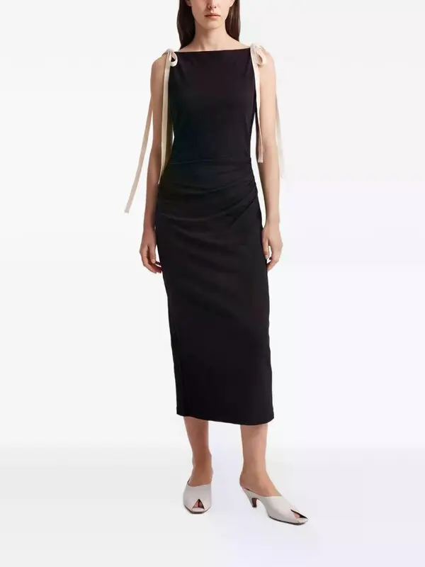 Anna Quan Testino Tie-strap Gathered Midi Dress