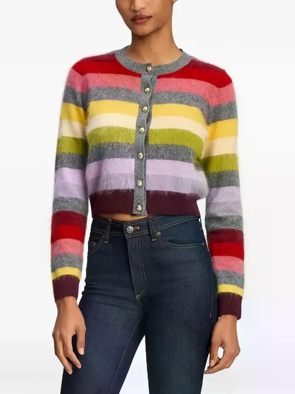 Cinq À Sept Cyndi Striped Cardigan - Grey