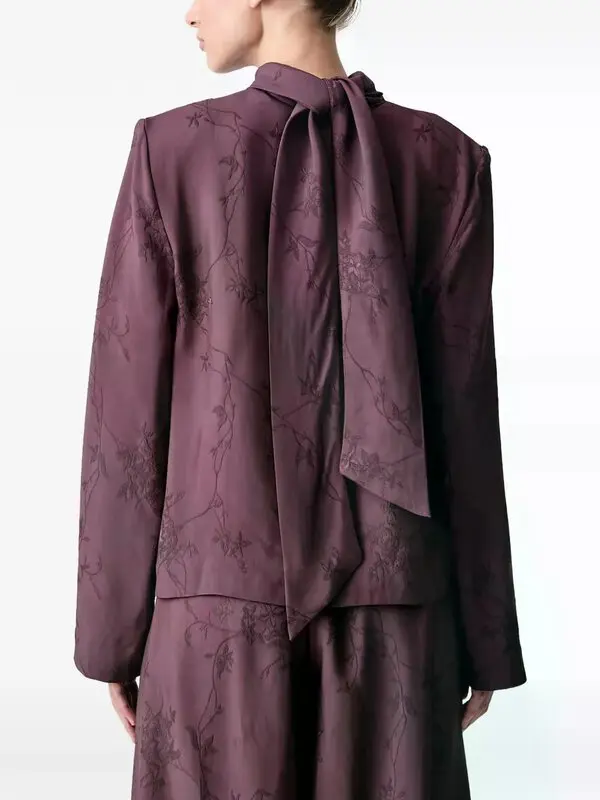 Stine Goya Floral-embroidered Pussy-bow Blouse