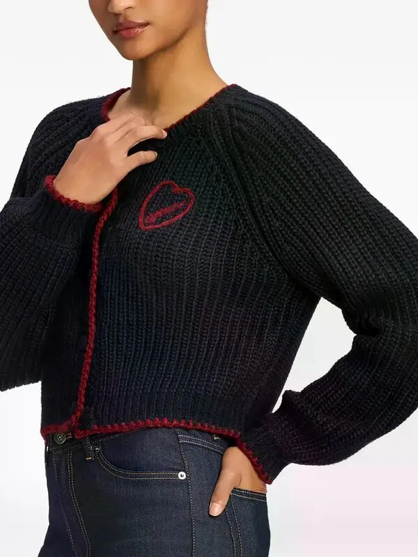 Cinq À Sept Millie Amour Heart-embroidered Cardigan - Blue