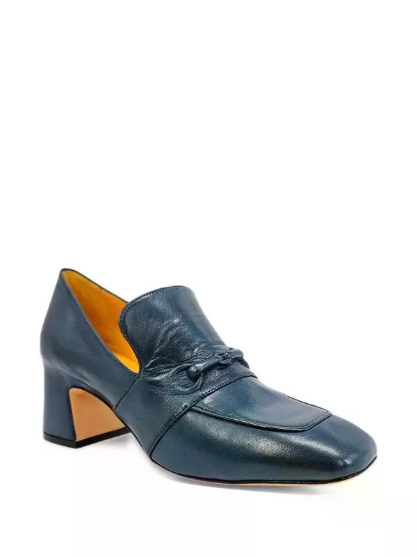 MADISON MAISON Leather Bit-detail Heeled Loafers