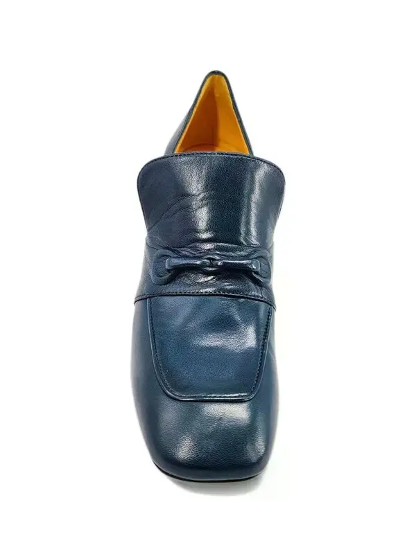 MADISON MAISON Leather Bit-detail Heeled Loafers