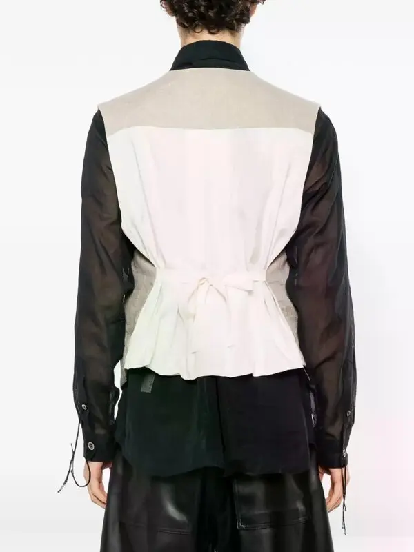 MIDORIKAWA Safety-pin Frayed-trim Gilet