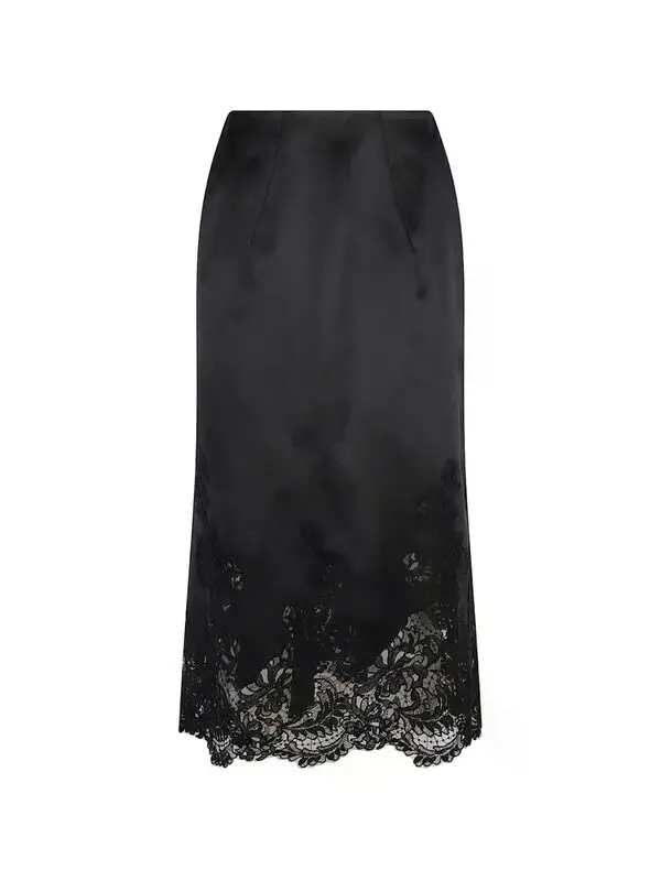 Ermanno Scervino Lace-trim Silk Midi Skirt