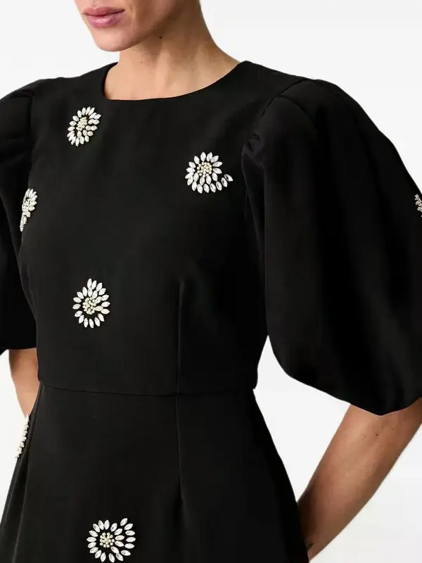 Stine Goya Crystal-embellished Puff-sleeve Midi Dress