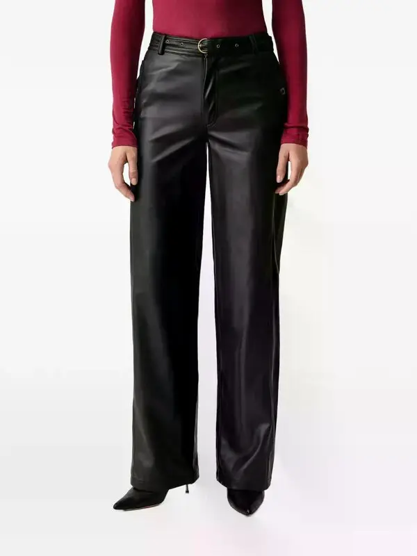 SILVIAN HEACH Belted Faux-leather Trousers