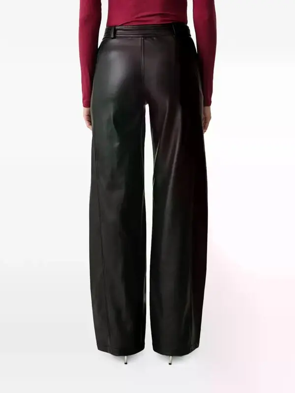 SILVIAN HEACH Belted Faux-leather Trousers
