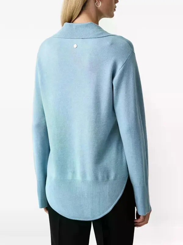 SILVIAN HEACH Curved-hem Polo-collar Sweater