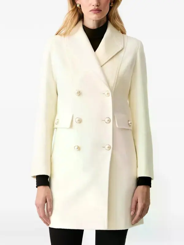 SILVIAN HEACH Double-breasted Faux-pearl Coat - Neutrals