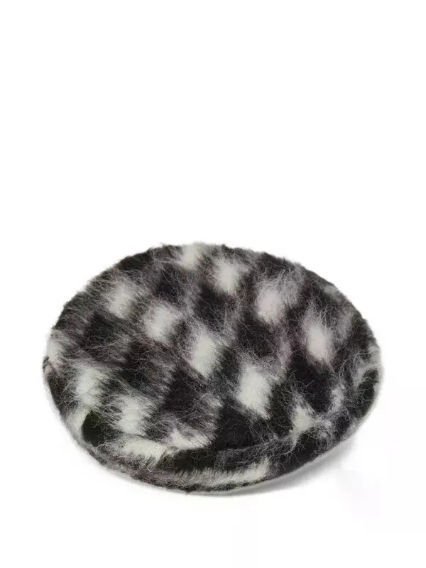 Perfect Moment Houndstooth Alpaca Captain Hat - Black