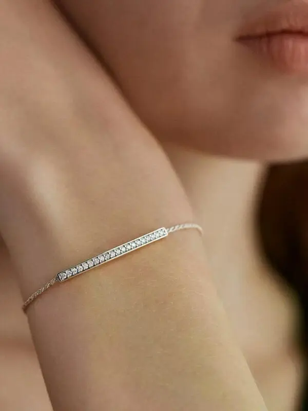 Monica Vinader Linear Pave Diamond Friendship Bracelet