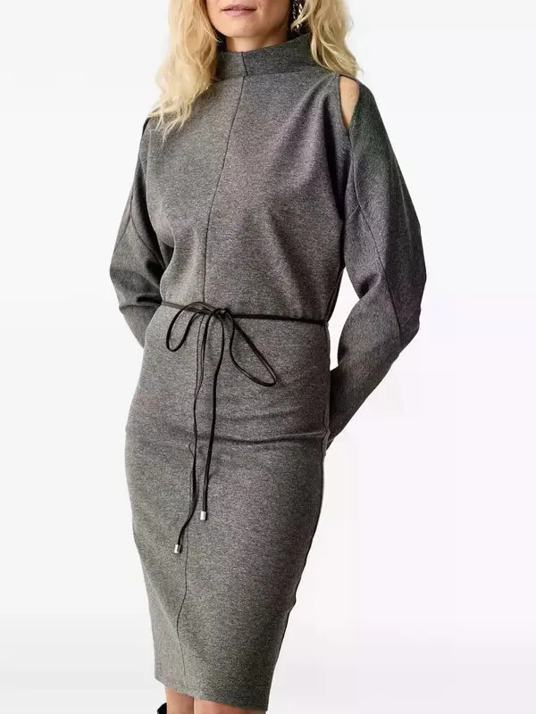 Patrizia Pepe Cold-shoulder Belted Dress
