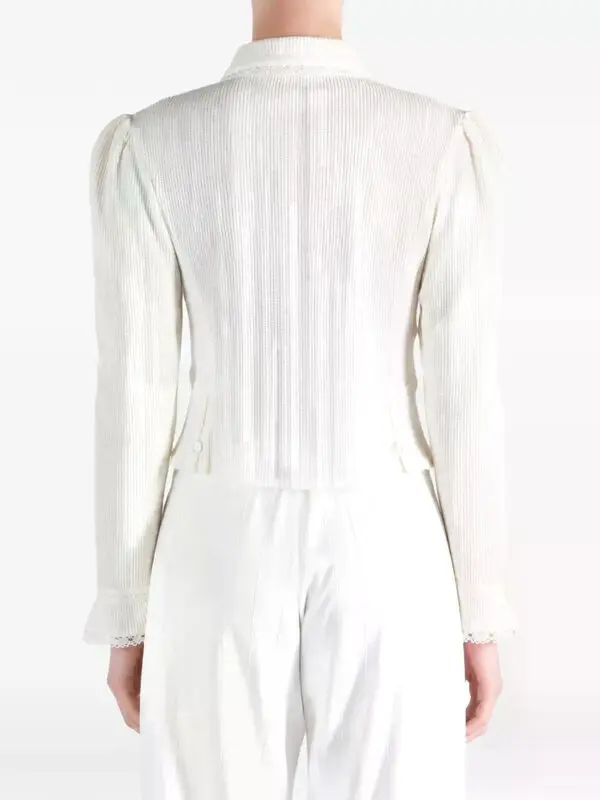 ANN DEMEULEMEESTER Isaka Lace-trimmed Pintuck-detail Shirt