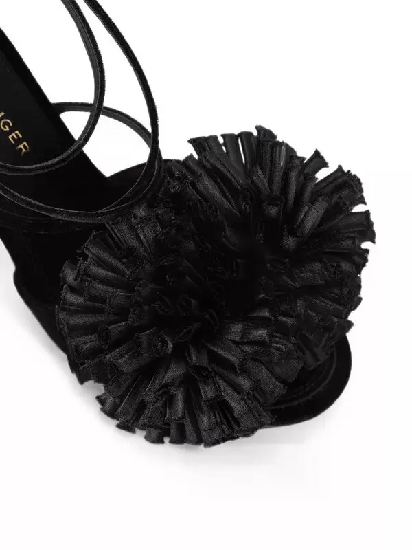 Kurt Geiger Pom Heel Sandals - Black