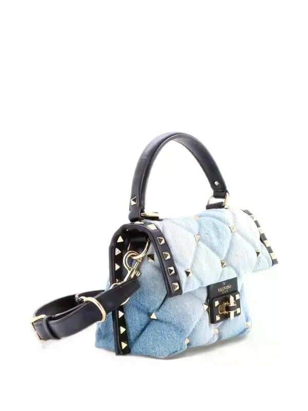 Valentino Garavani Candystud Top Handle Bag Denim Mini Satchel