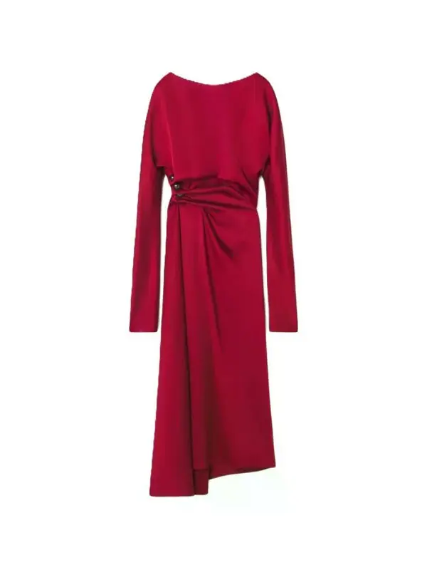 LANVIN Fitted Satin Dress With Button Detail