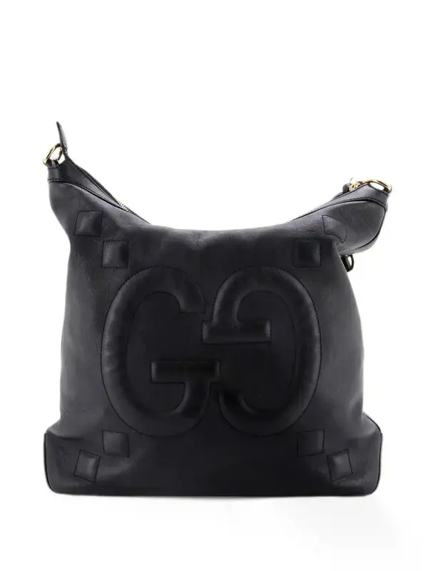 Gucci Apollo Gg Embossed Calfskin Medium Hobo Bag