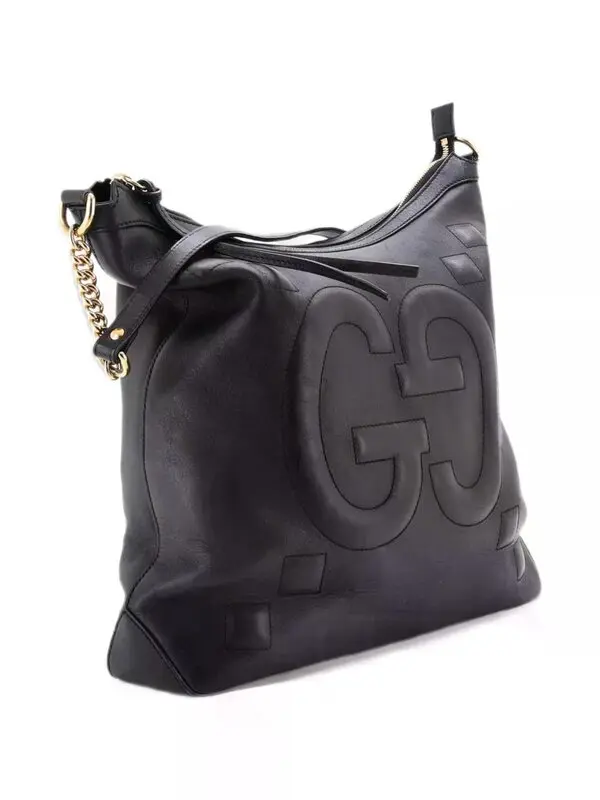 Gucci Apollo Gg Embossed Calfskin Medium Hobo Bag
