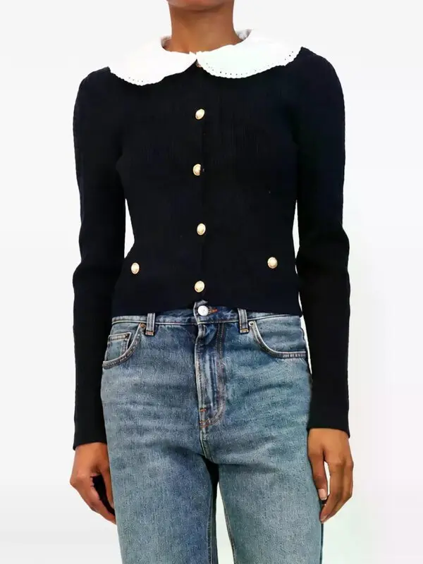 Alessandra Rich Cable-knit Cropped Cardigan