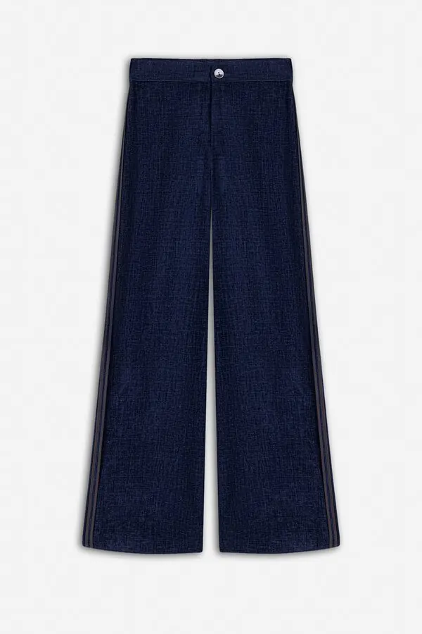 NOCTURNE Wide Leg Chenille Trousers