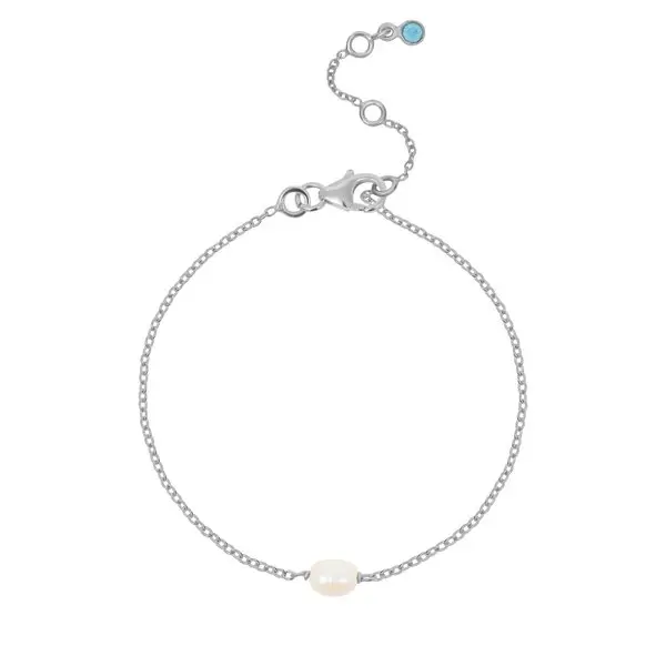 AUREE JEWELLERY Mini Manhattan Freshwater Pearl & Sterling Bracelet - Silver