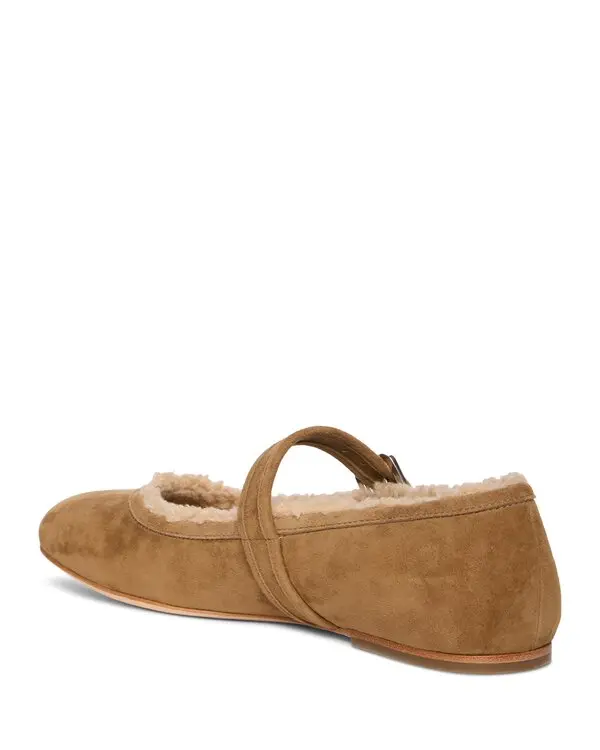 Paige Joelle Suede Faux Shearling Lined Mary Jane Flats